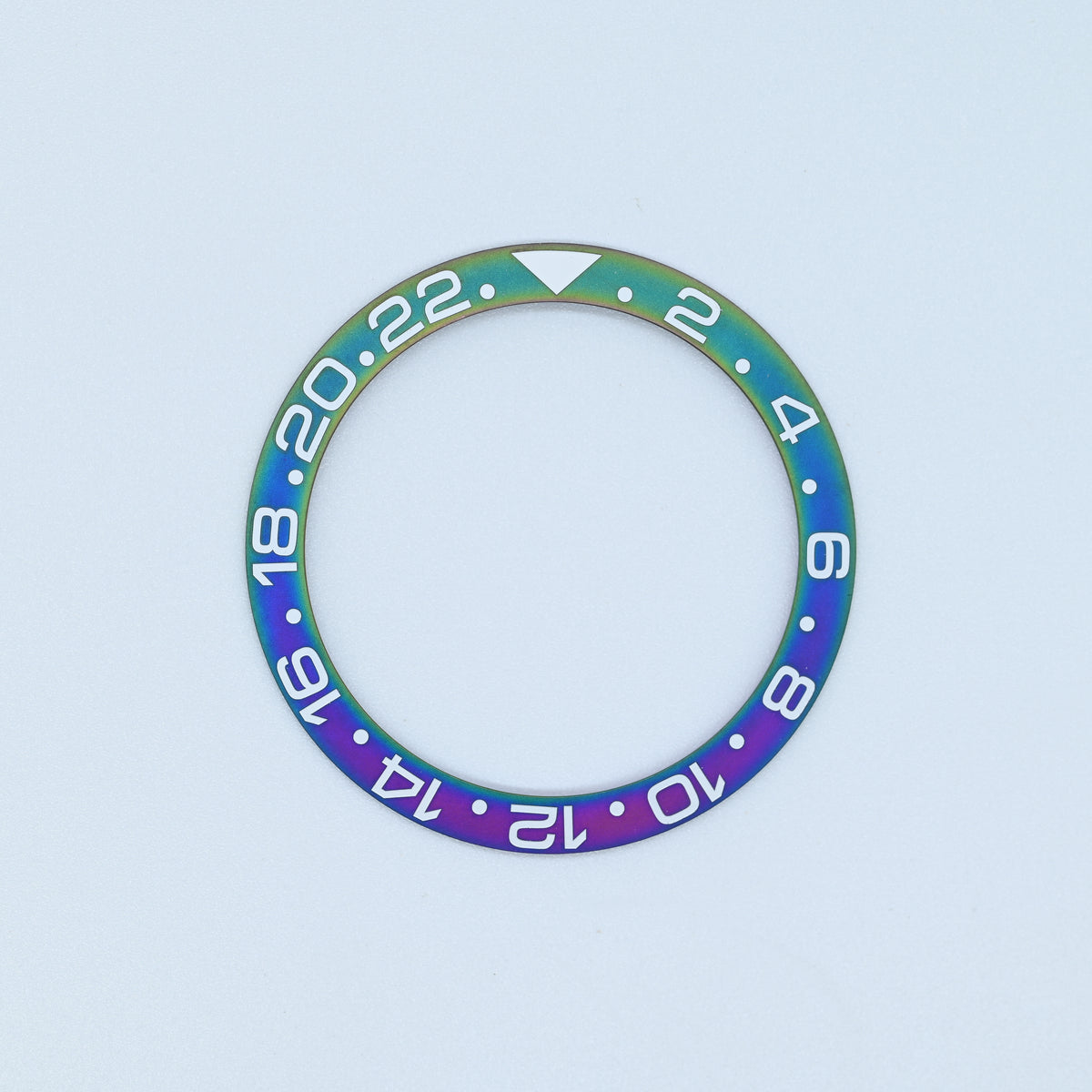 BZI009OLWT 38mm Matte Oil Slick with White Text GMT Style Sloped Inser ...