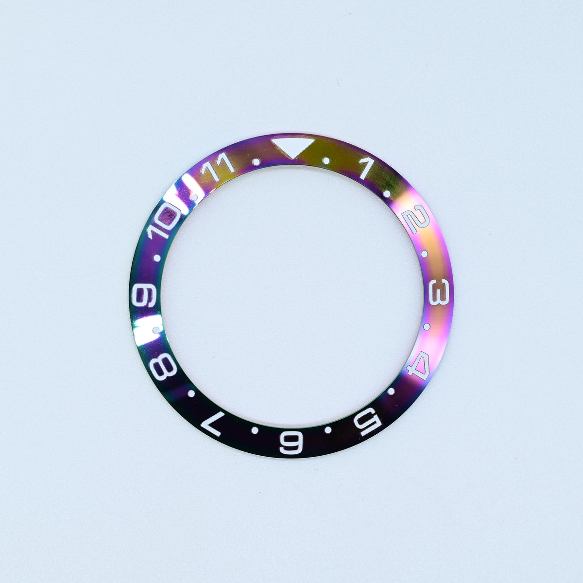 BZI058 38mm Polished Oil Slick Dual-Time Sloped Insert – Mod Mode Watches